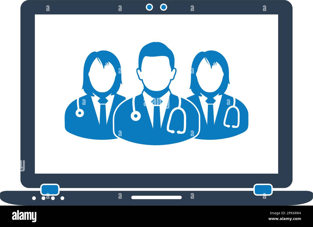 Online Medical Servicing Team Icon. Flat style vector EPS Stock Vector ...