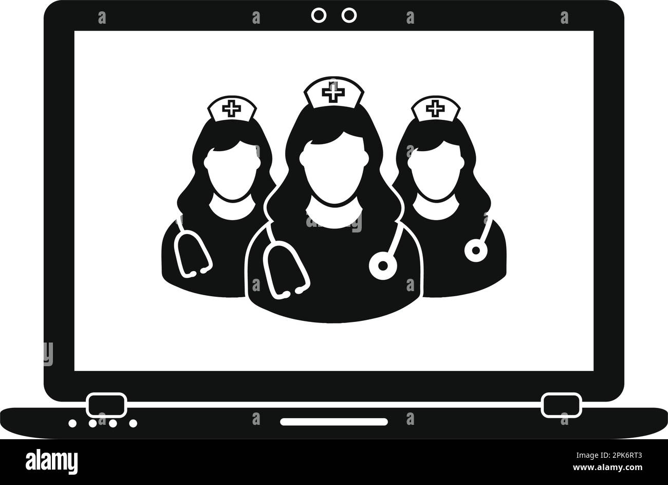 Online Medical Servicing Team Icon. Flat style vector EPS Stock Vector ...