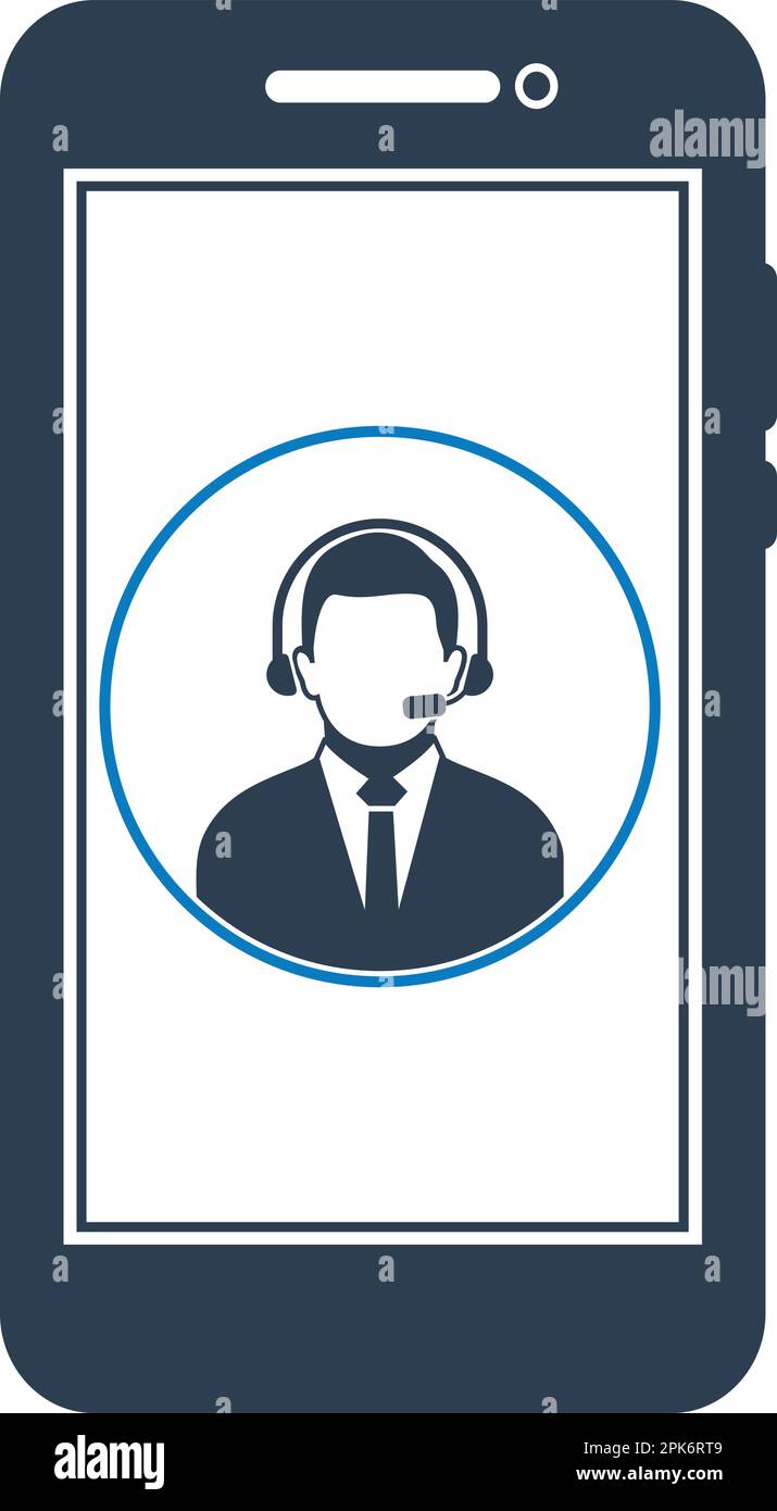 Online Customer Service Icon. Flat style vector EPS Stock Vector Image ...