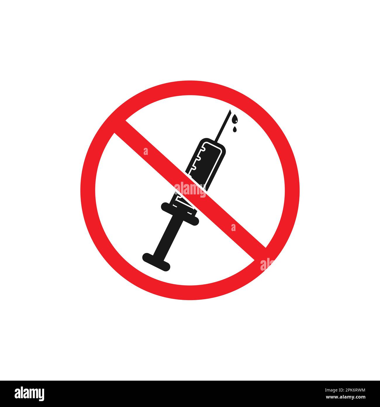 No Vaccine Icon. Contain Syringe and Ban Signs. Editable Vector EPS ...