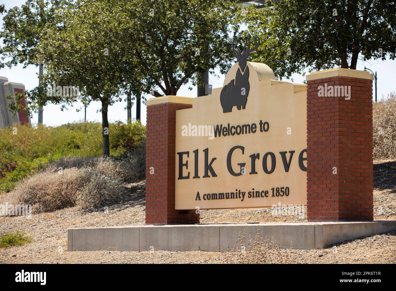 Elk Grove, California, USA - July 16, 2021: Afternoon sunlight shines ...