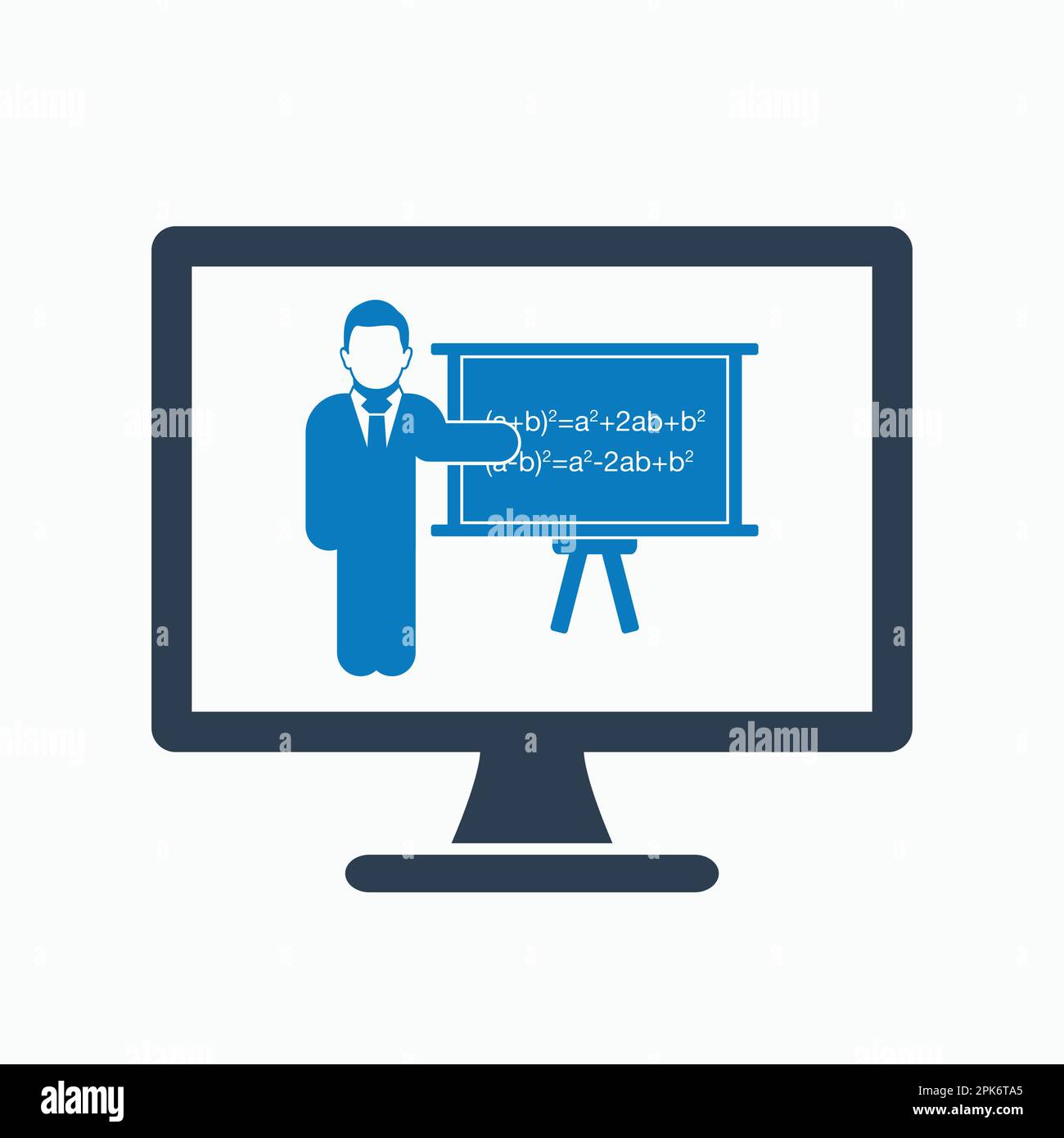 Online learning icon. Flat style vector EPS Stock Vector Image & Art ...