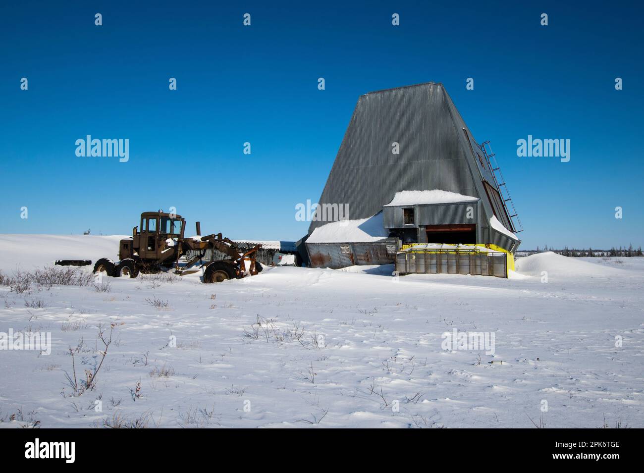 Black Brant rocket launcher at the decommissioned rocket range in ...