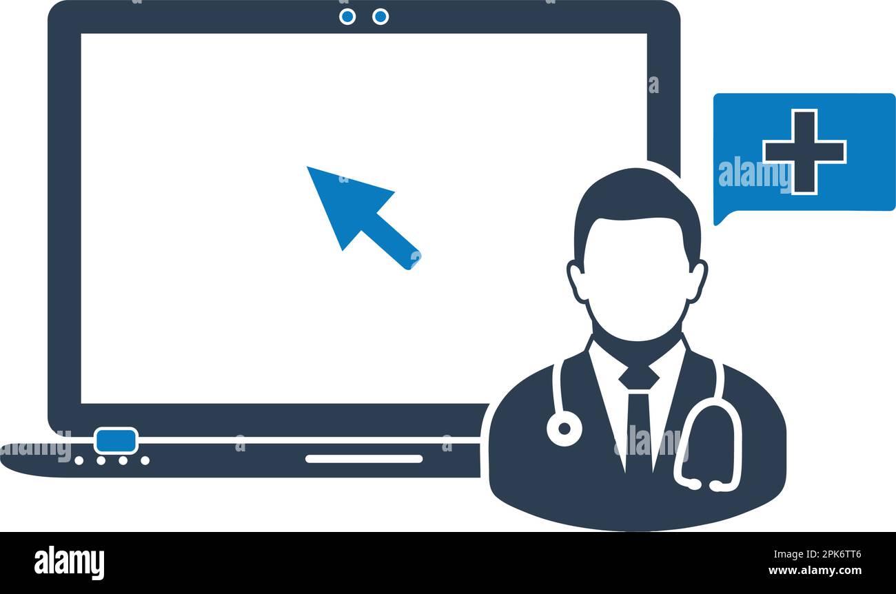 Online Medical Service Icon. Flat style vector EPS Stock Vector Image ...