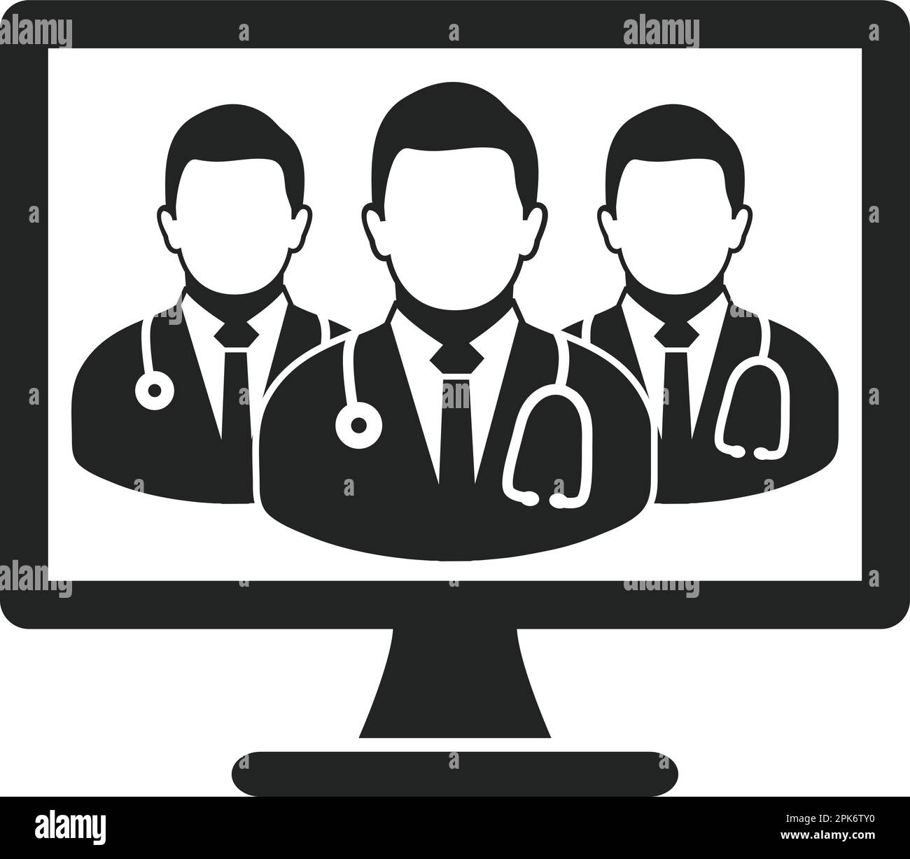 Online Medical Team Icon. Flat style vector EPS Stock Vector Image ...