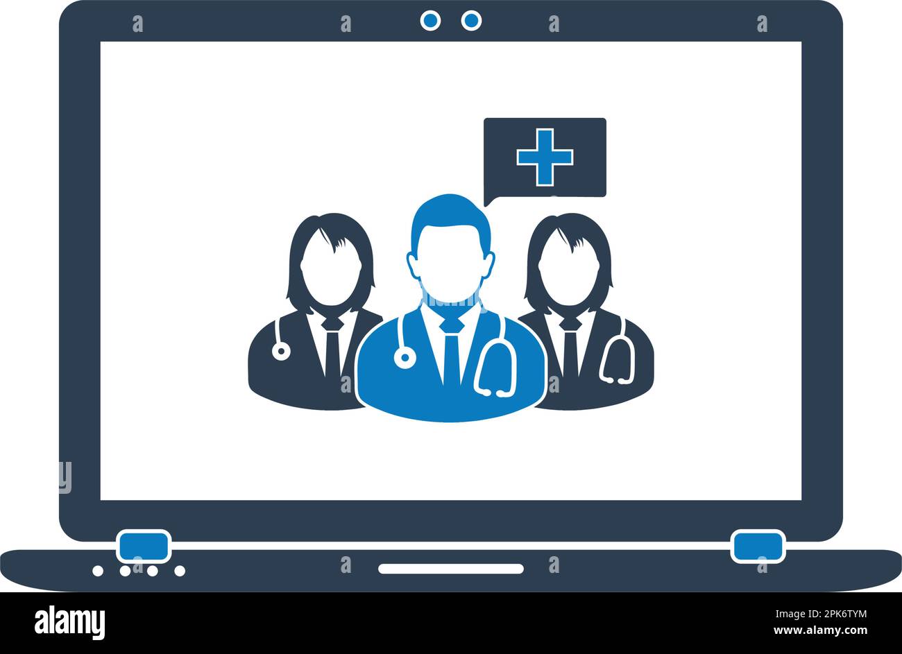 Online Medical Service Icon. Flat style vector EPS Stock Vector Image ...