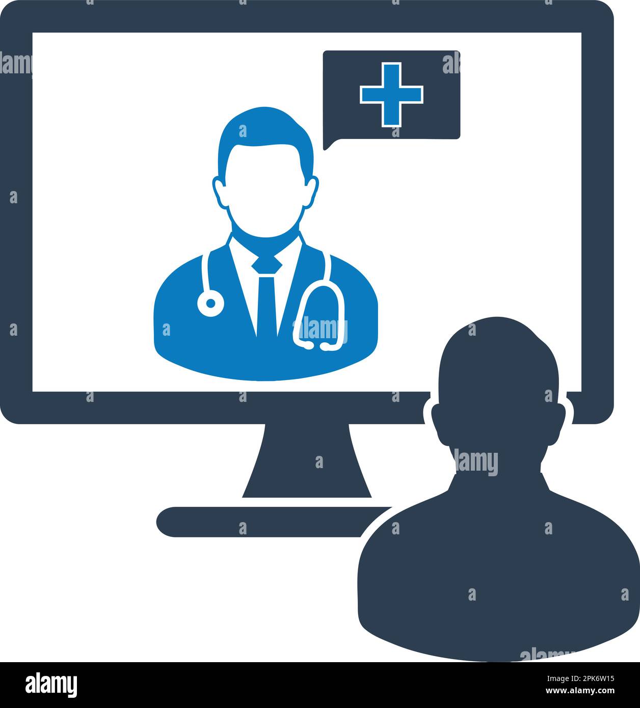 Online medical consultant icon. flat style vector EPS Stock Vector ...