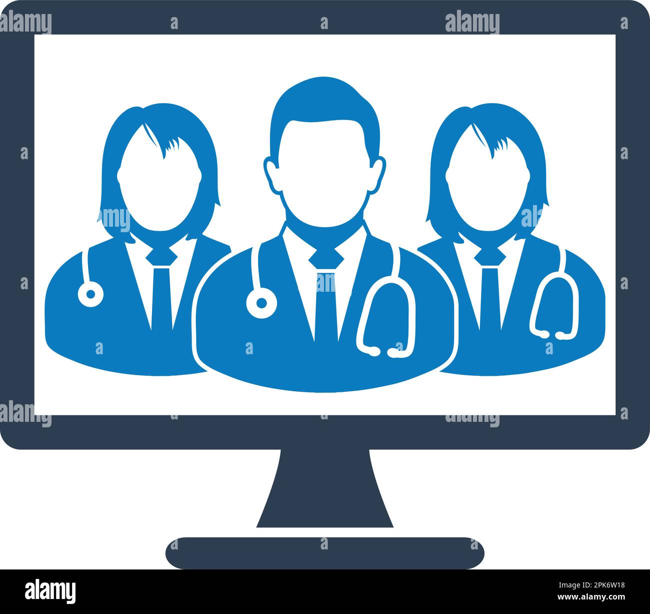 Online Medical Team Icon. Flat style vector EPS Stock Vector Image ...