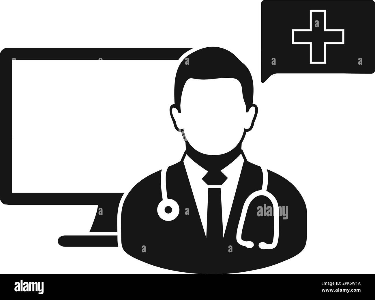 Online medical consultation support Black and White Stock Photos ...