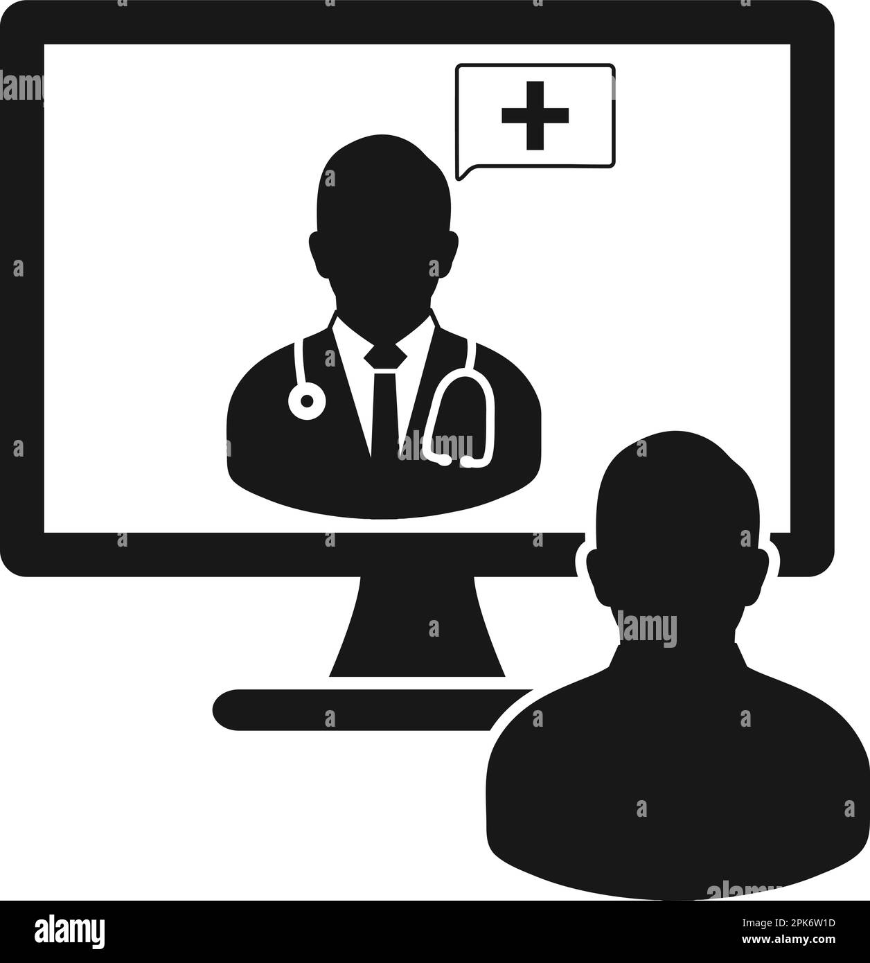 Online medical consultant icon. flat style vector EPS Stock Vector ...