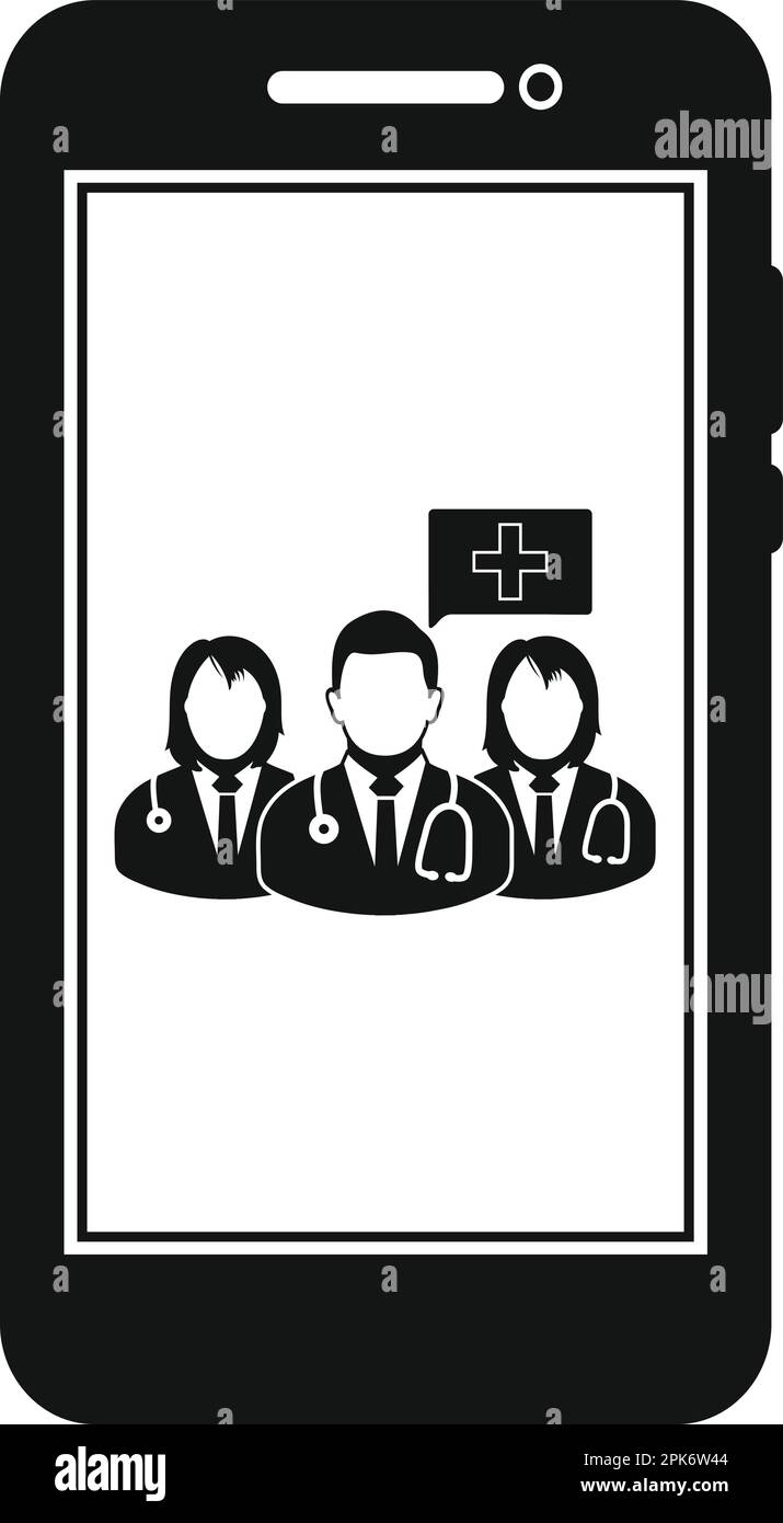 Online Medical Team Icon. Flat style vector EPS Stock Vector Image ...