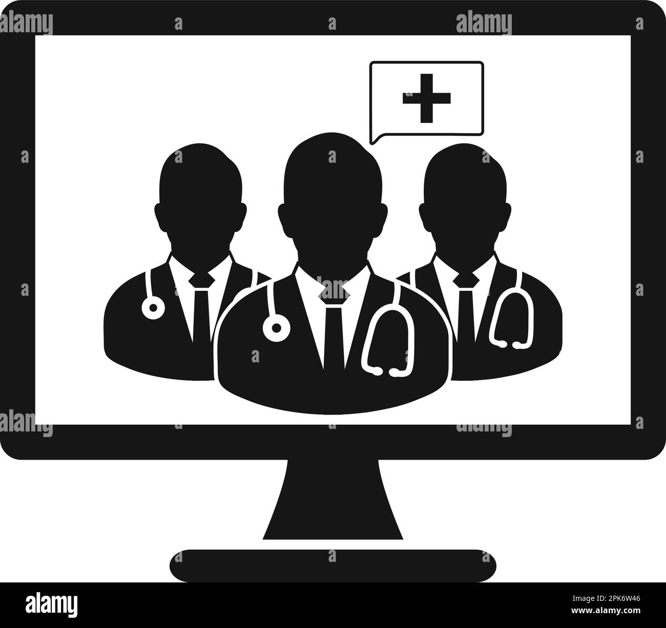 Online Medical Team Icon. Flat style vector EPS Stock Vector Image ...