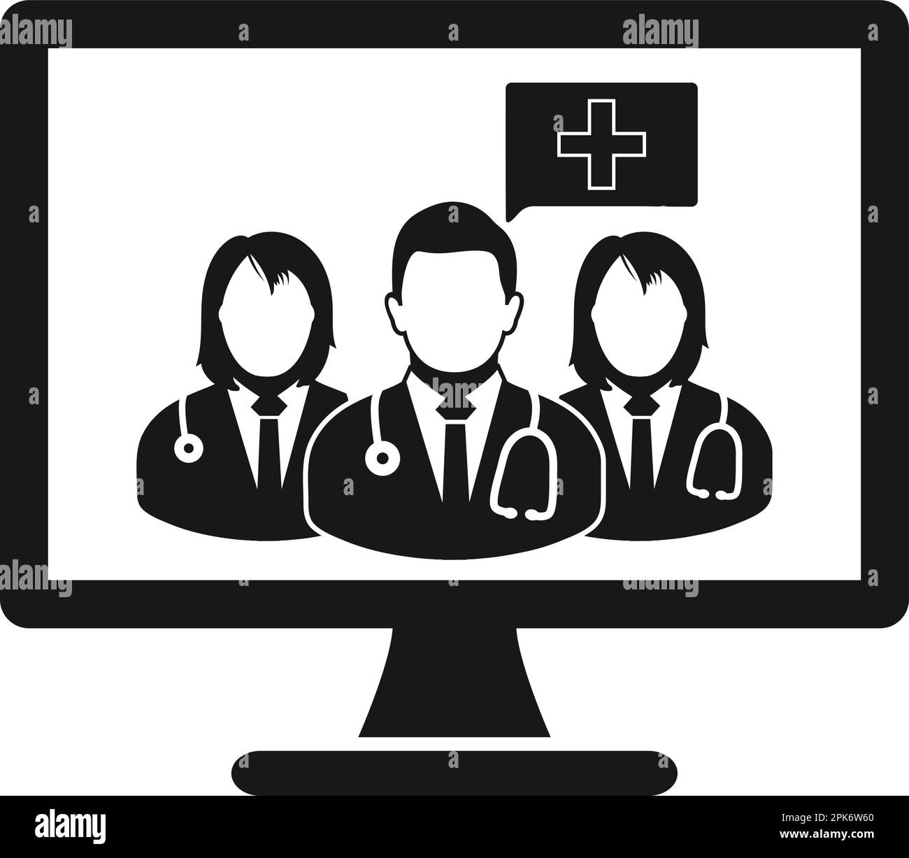 Online Medical Team Icon. Flat style vector EPS Stock Vector Image ...