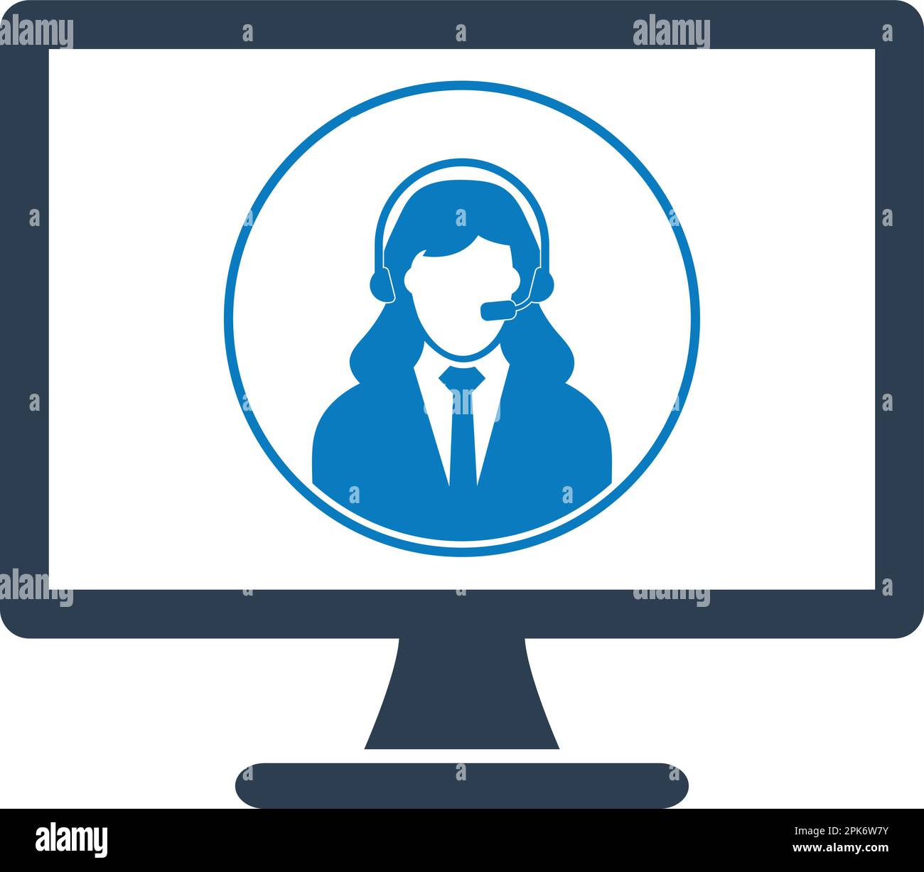 Online Customer Service Icon. Flat style vector EPS Stock Vector Image ...