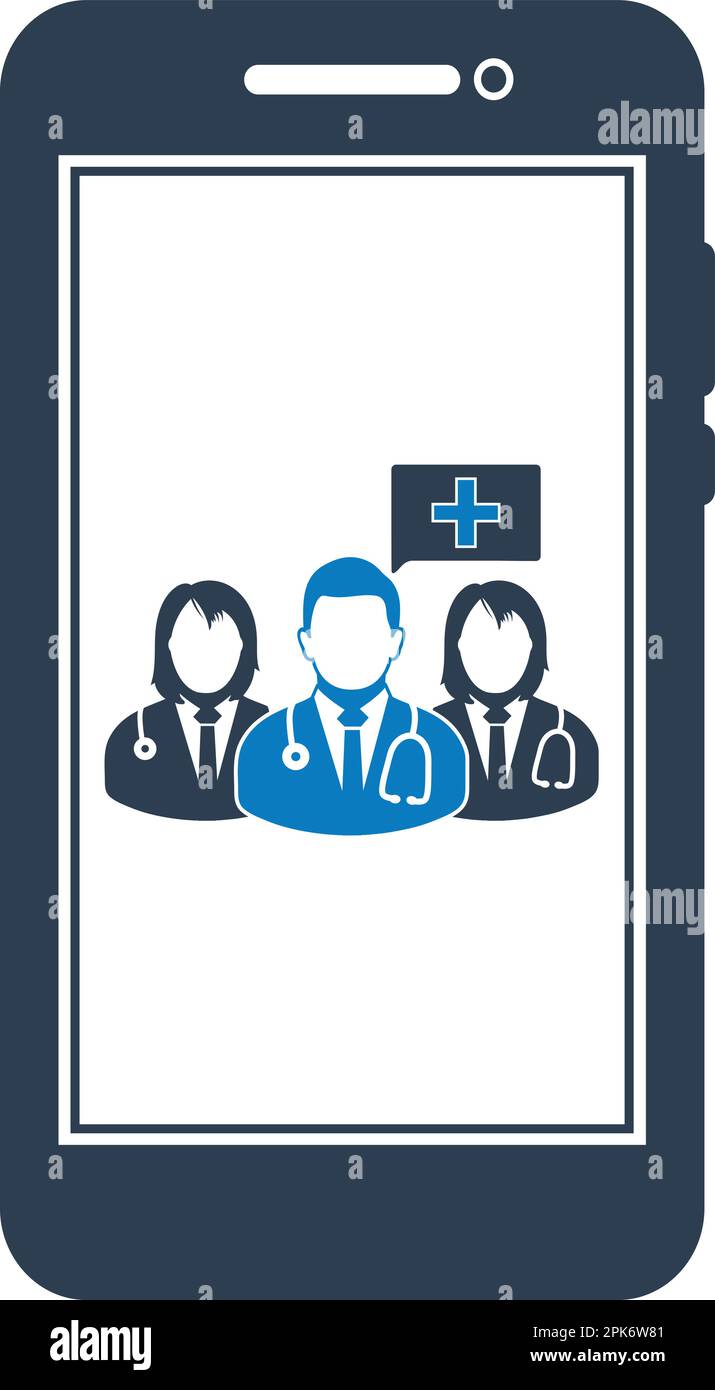 Online Medical Team Icon. Flat style vector EPS Stock Vector Image ...