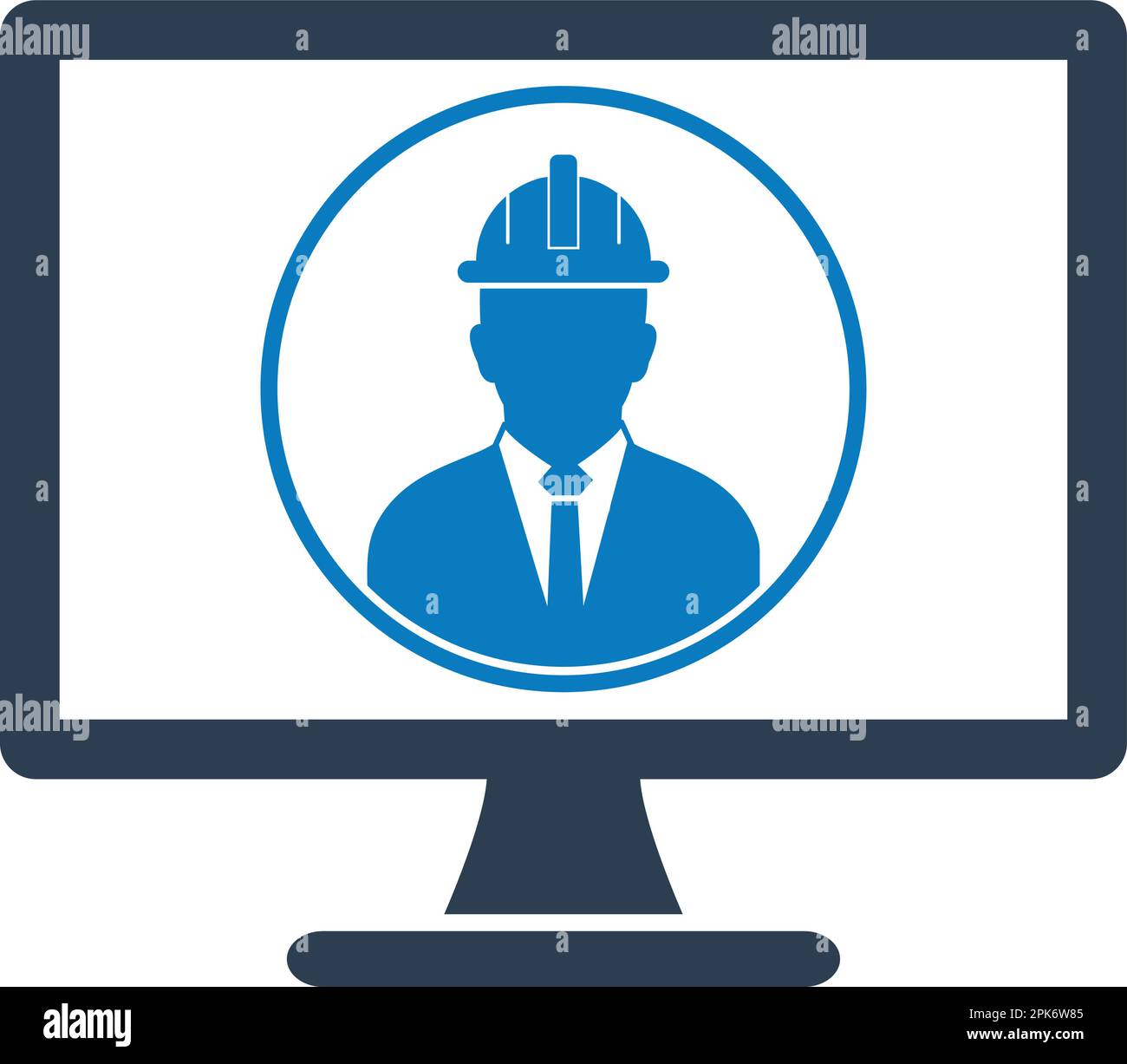 Online Engineering Service Icon. Male Symbol on mobile screen. Flat ...