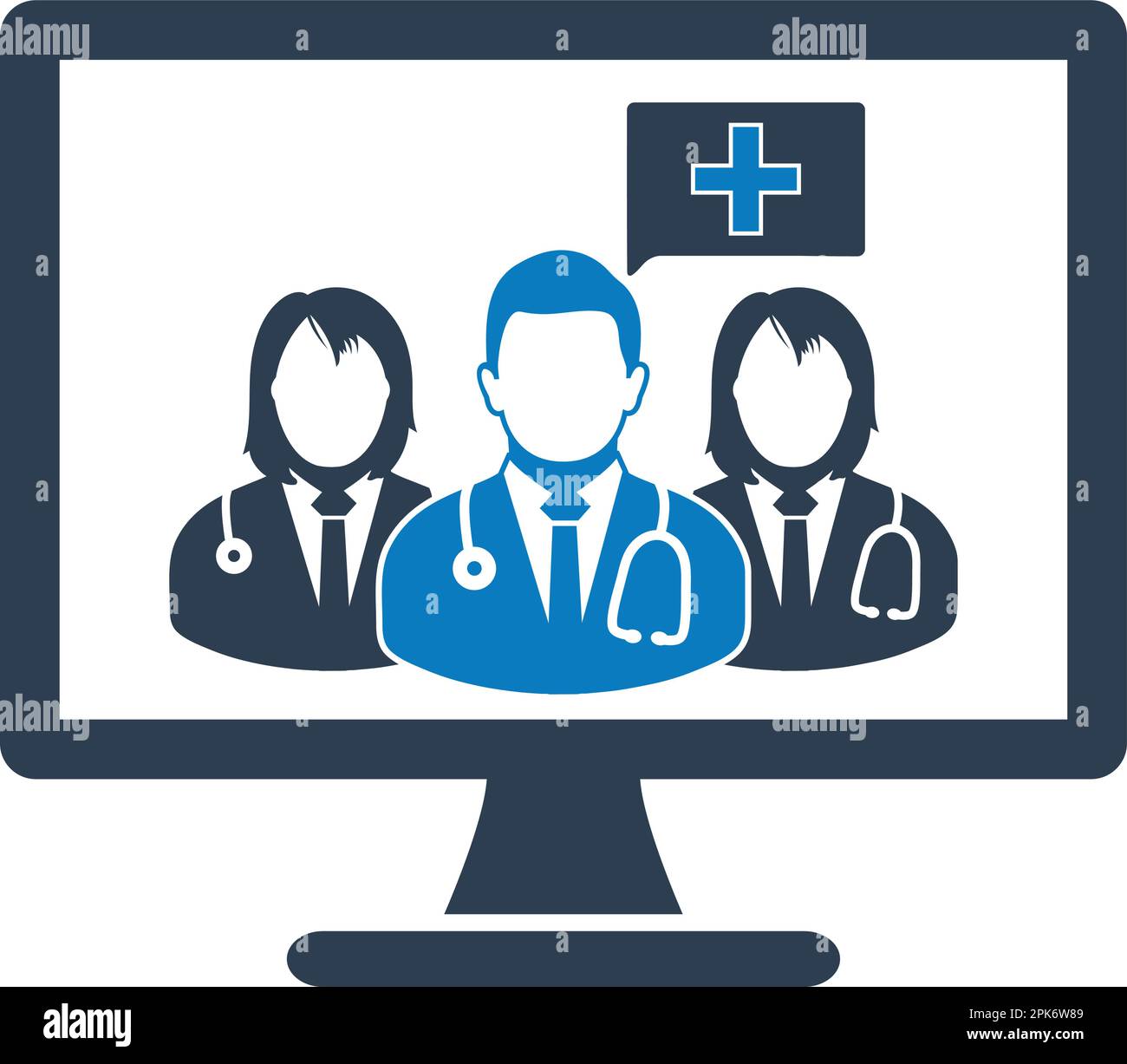 Online Medical Team Icon. Flat style vector EPS Stock Vector Image ...