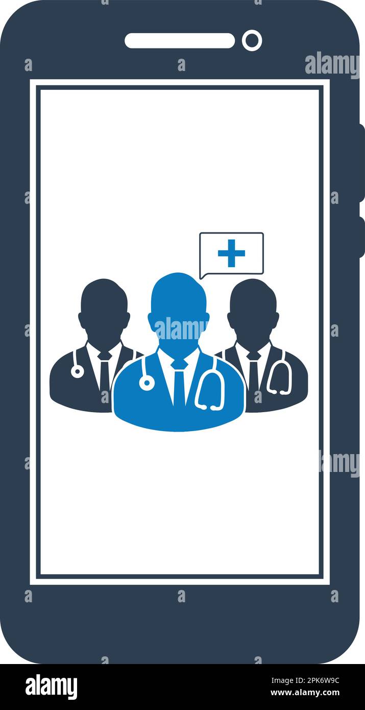 Online Medical Team Icon. Flat style vector EPS Stock Vector Image ...