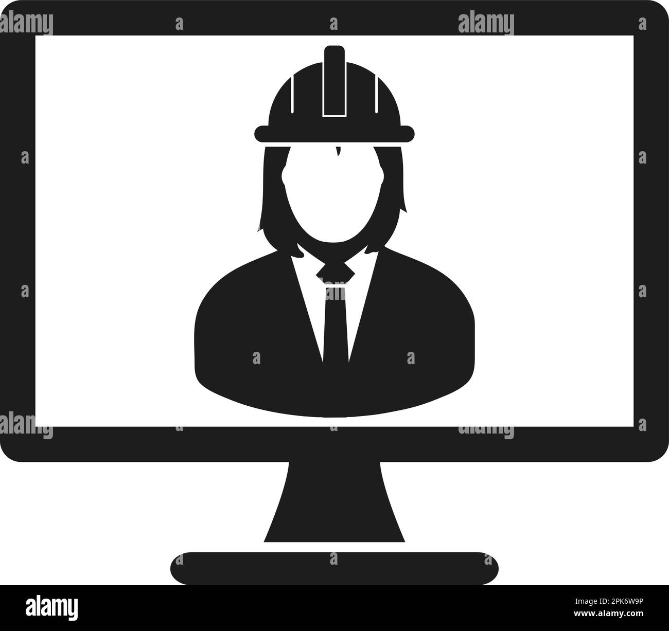 Online Engineering Service Icon. Male Symbol on mobile screen. Flat ...