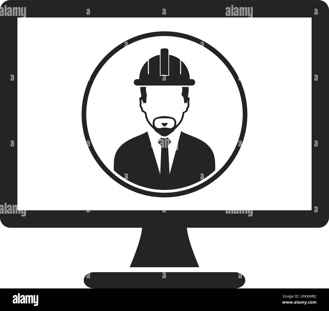 Online Engineering Service Icon. Male Symbol on mobile screen. Flat ...