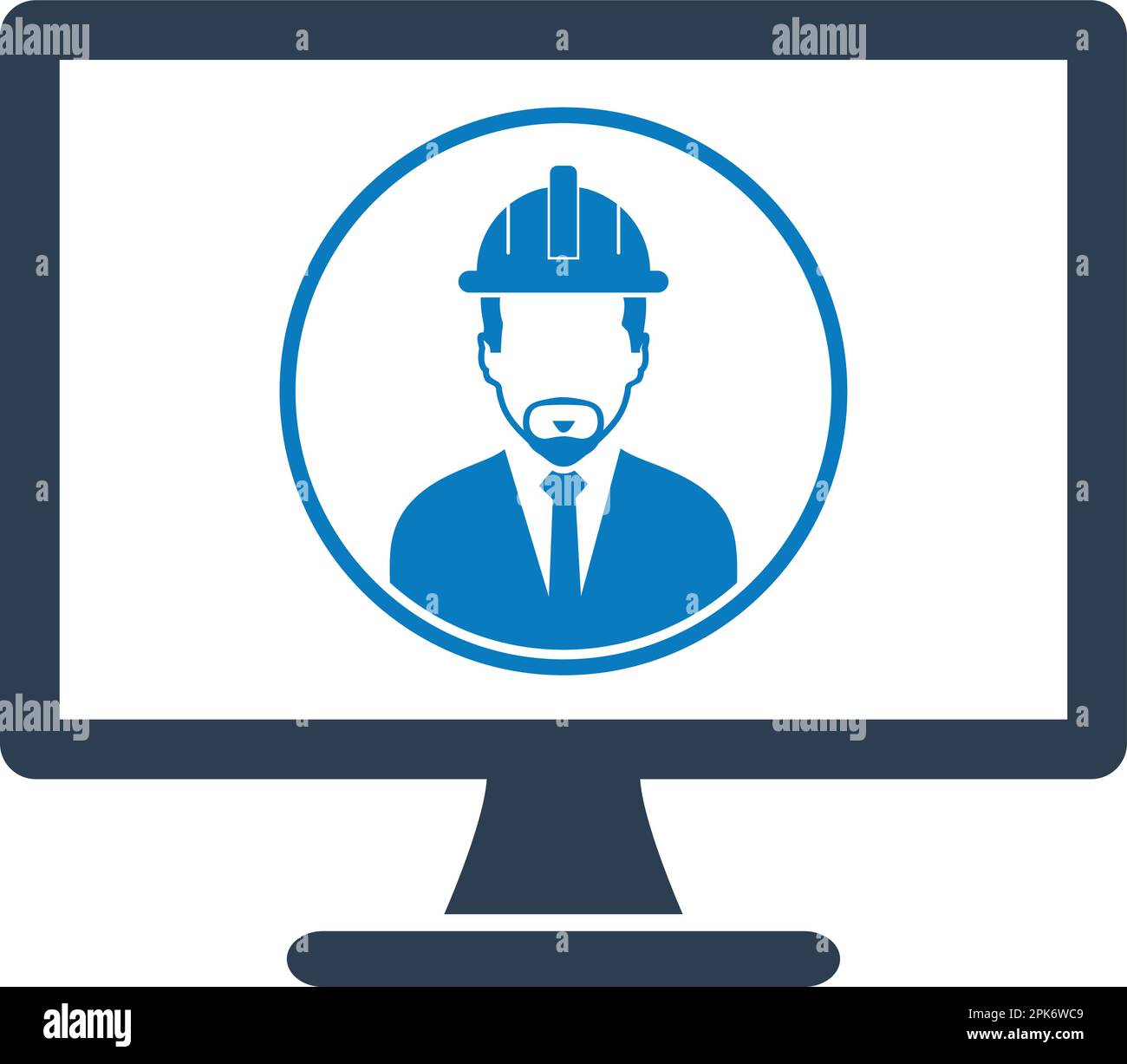 Online Engineering Service Icon. Male Symbol on mobile screen. Flat ...