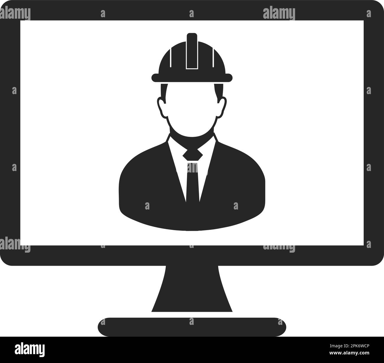 Online Engineering Service Icon. Male Symbol on mobile screen. Flat ...