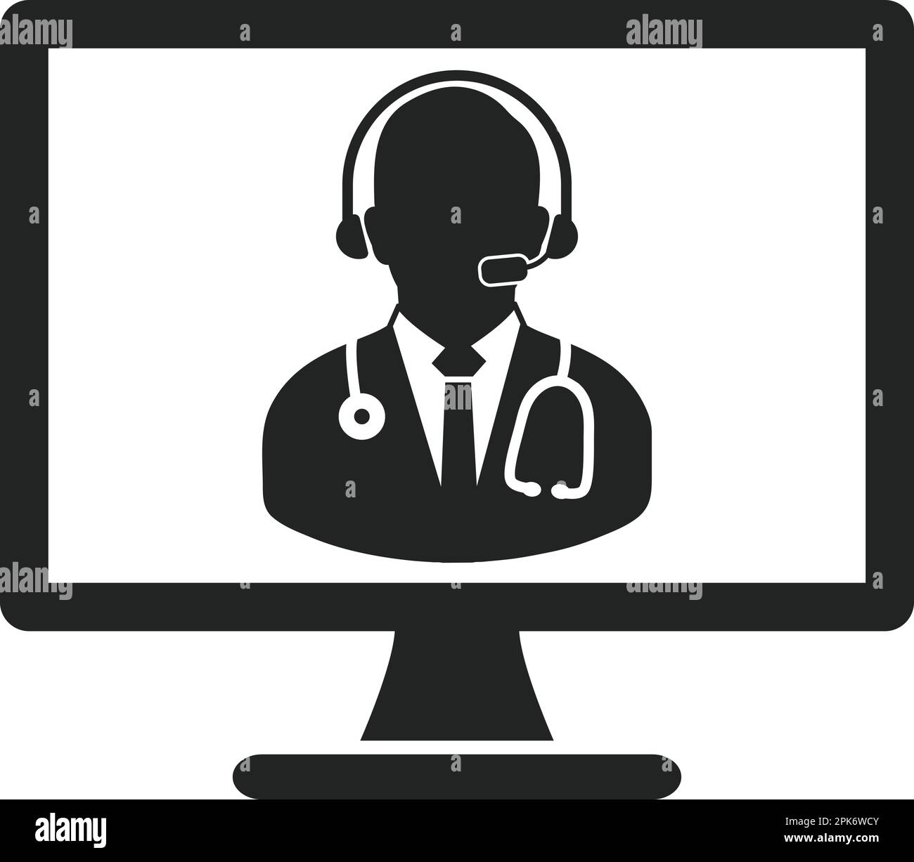 Online Medical consultant icon. Flat style vector EPS Stock Vector ...