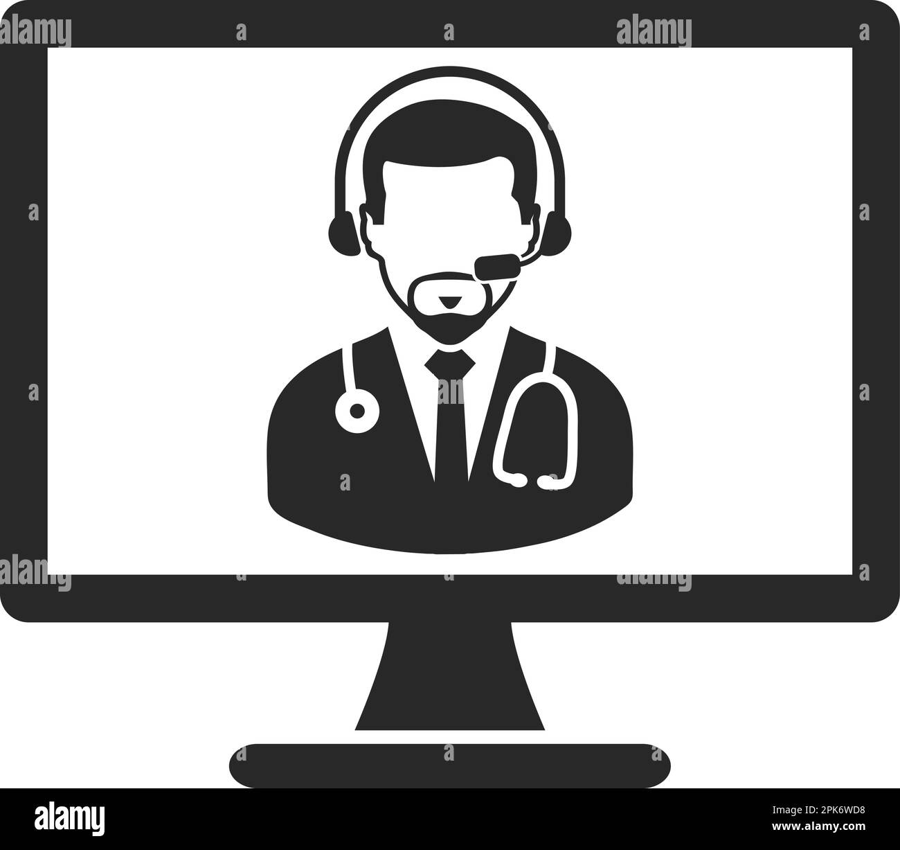 Online Medical consultant icon. Flat style vector EPS Stock Vector ...