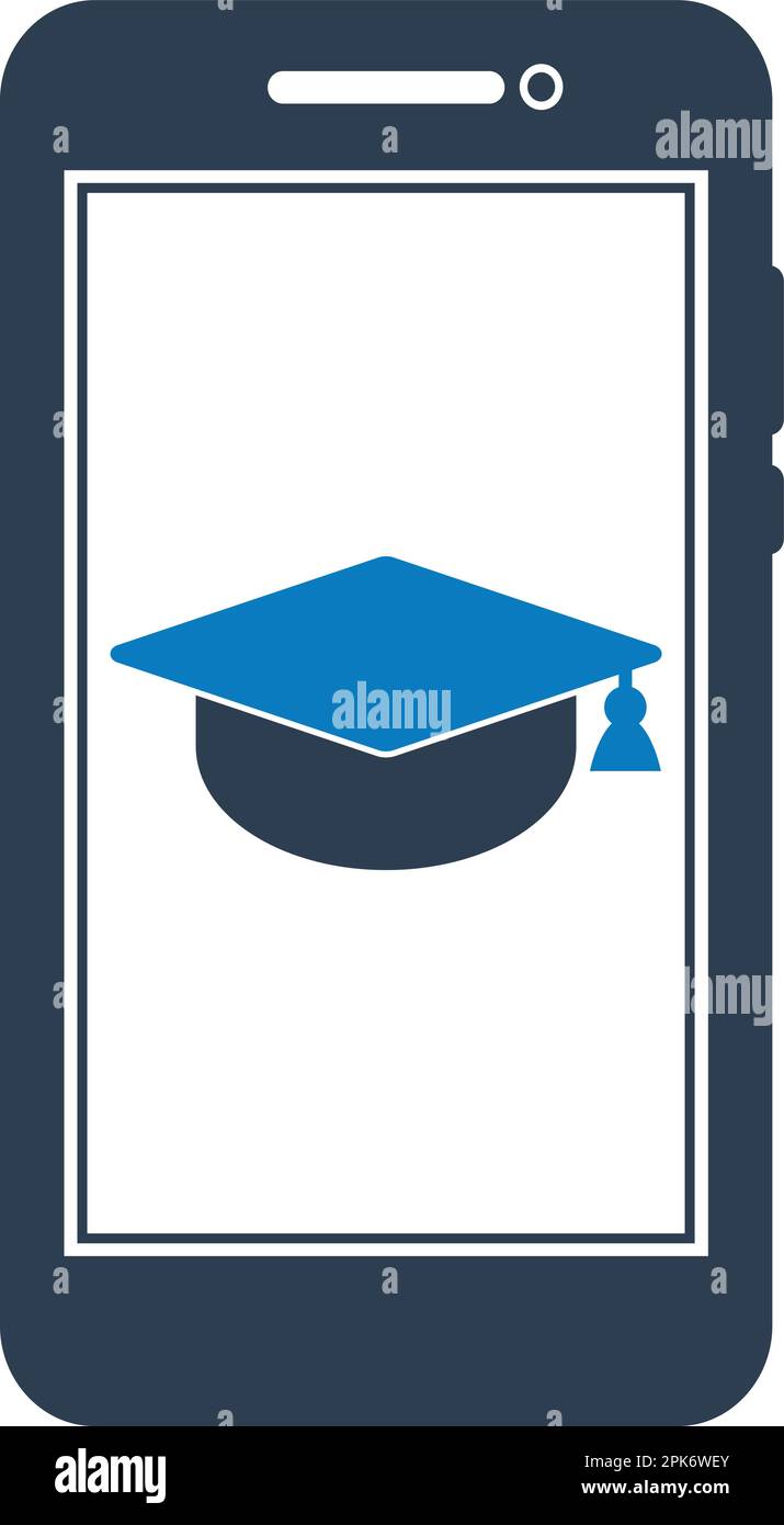 Graduation cap on screen laptop Stock Vector Images - Alamy