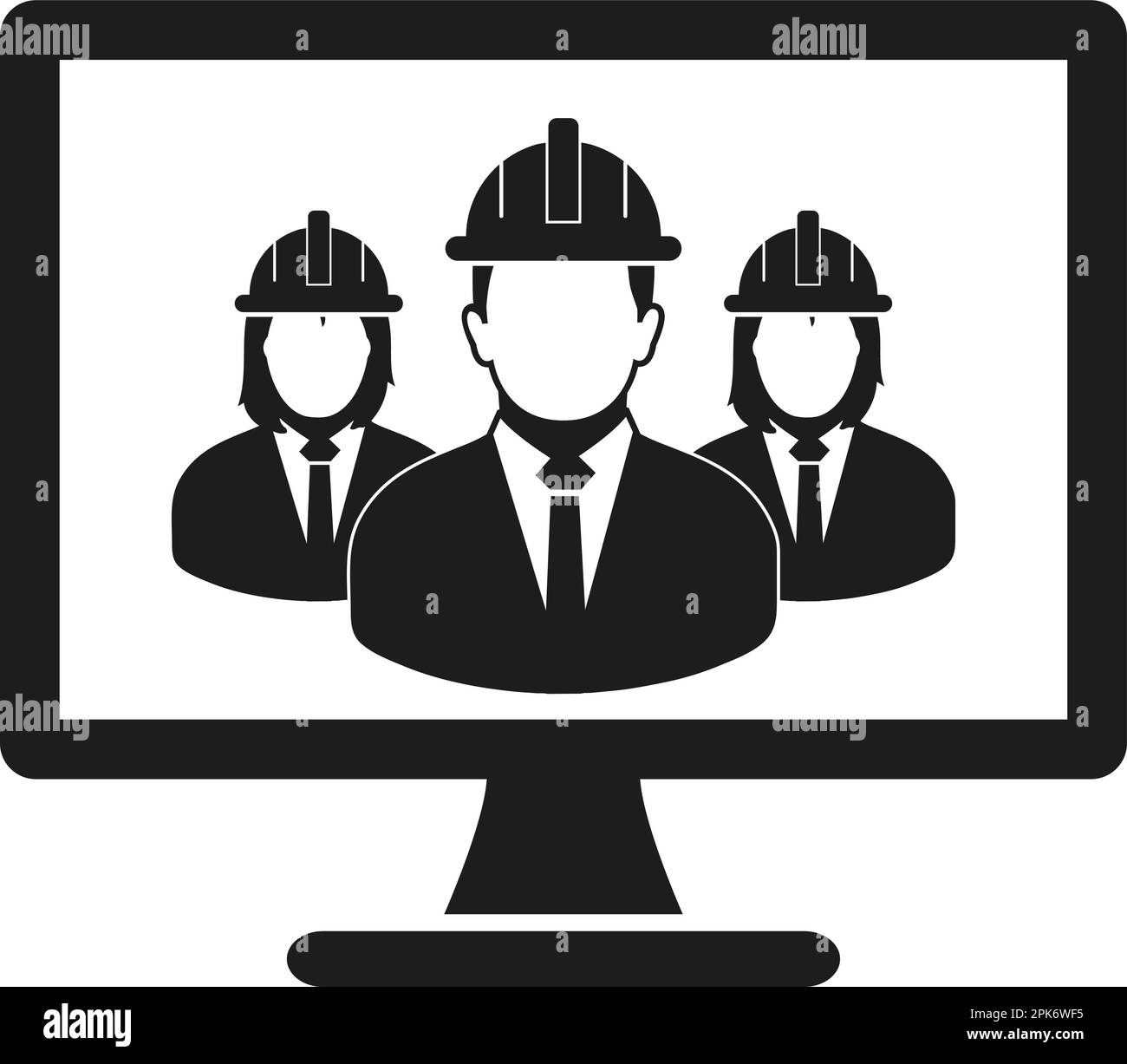 Online Engineering Team Icon. Flat style vector Stock Vector Image ...