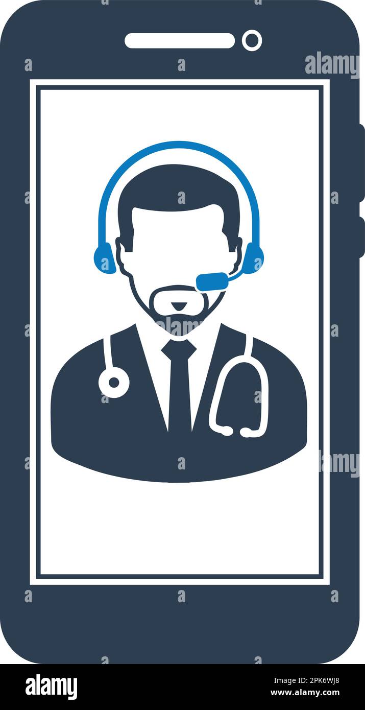 Online Medical consultant icon. Flat style vector EPS Stock Vector ...