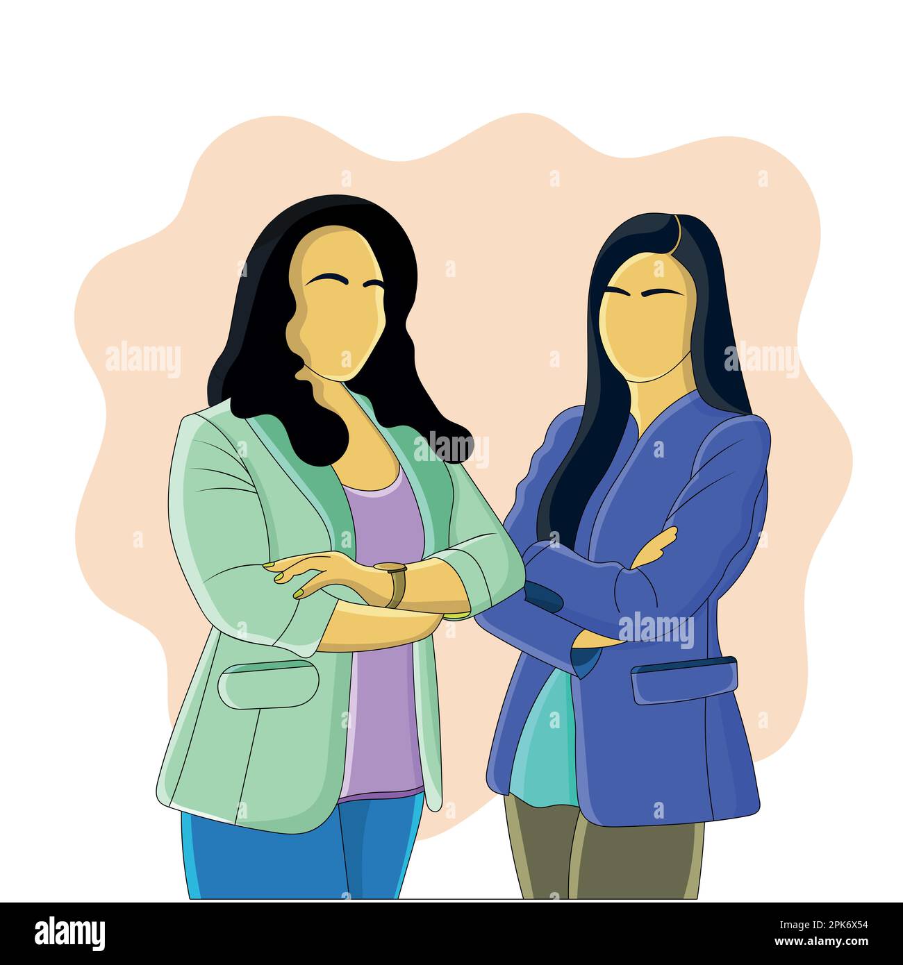 Vector two women flat vector illustration image Stock Vector Image ...