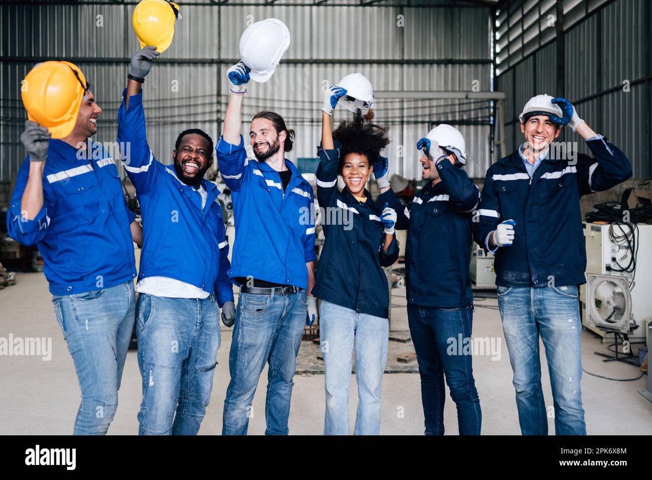 Portrait of successful engineer worker at factory Stock Photo - Alamy