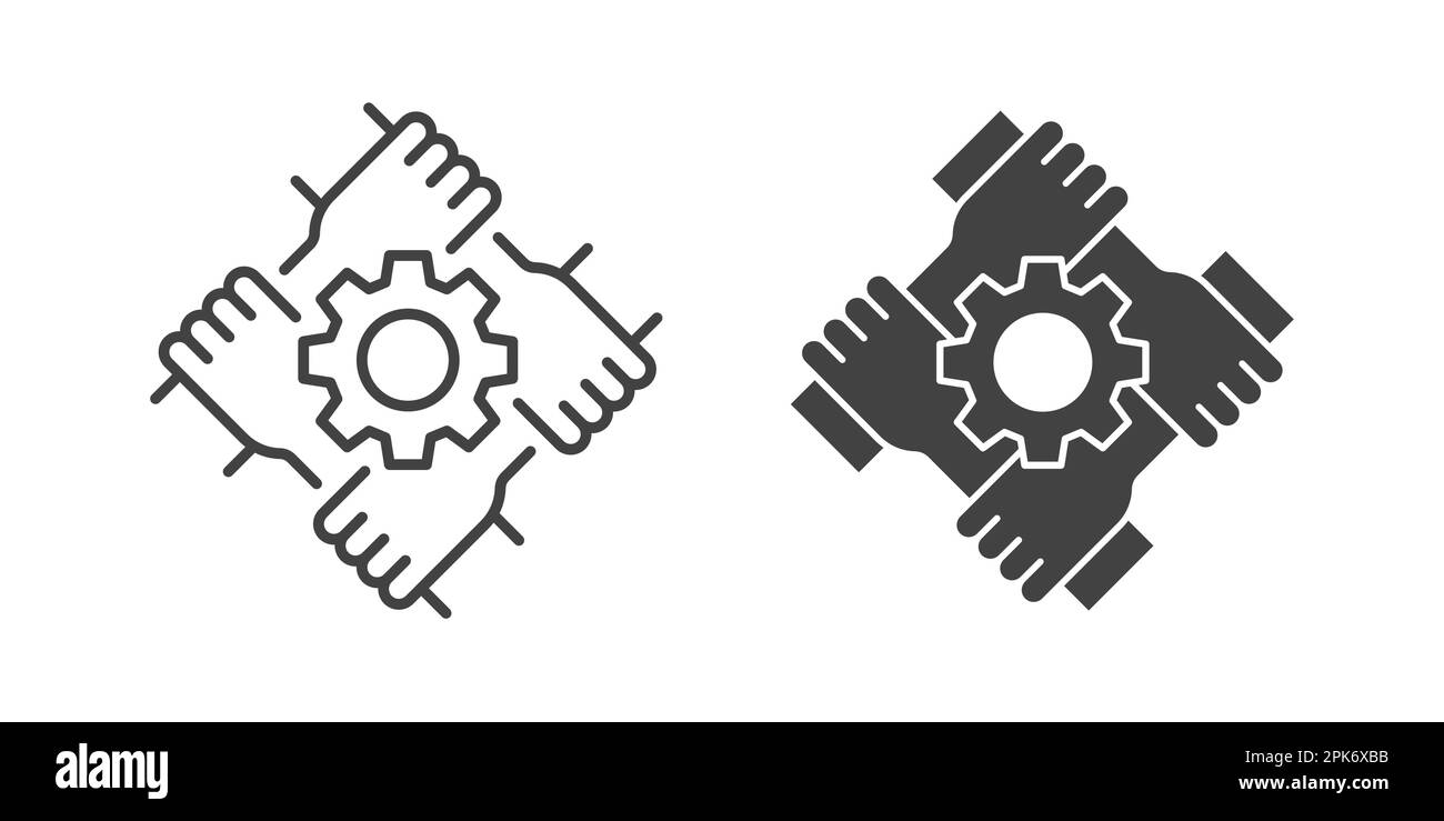 Partnership line icon. Symbol of friendship, support, charity. Vector ...