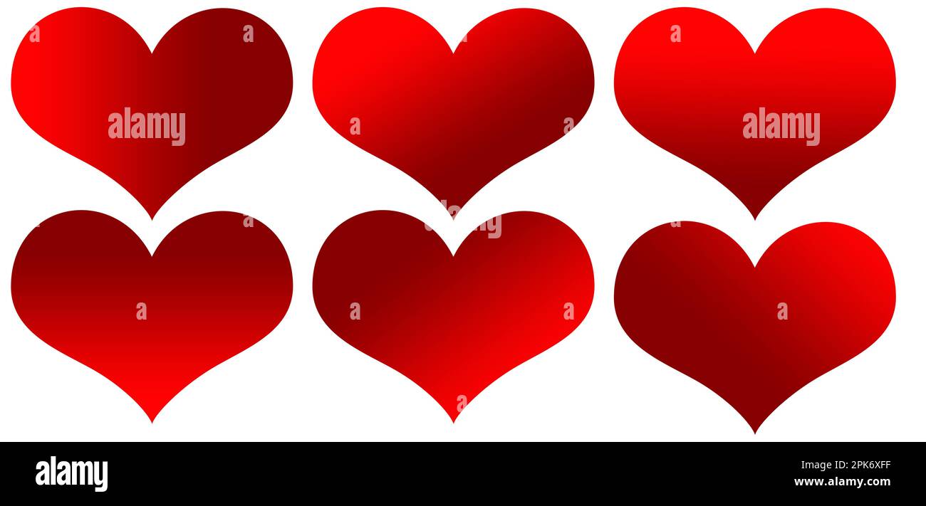 Red hearts on a white background Stock Photo - Alamy