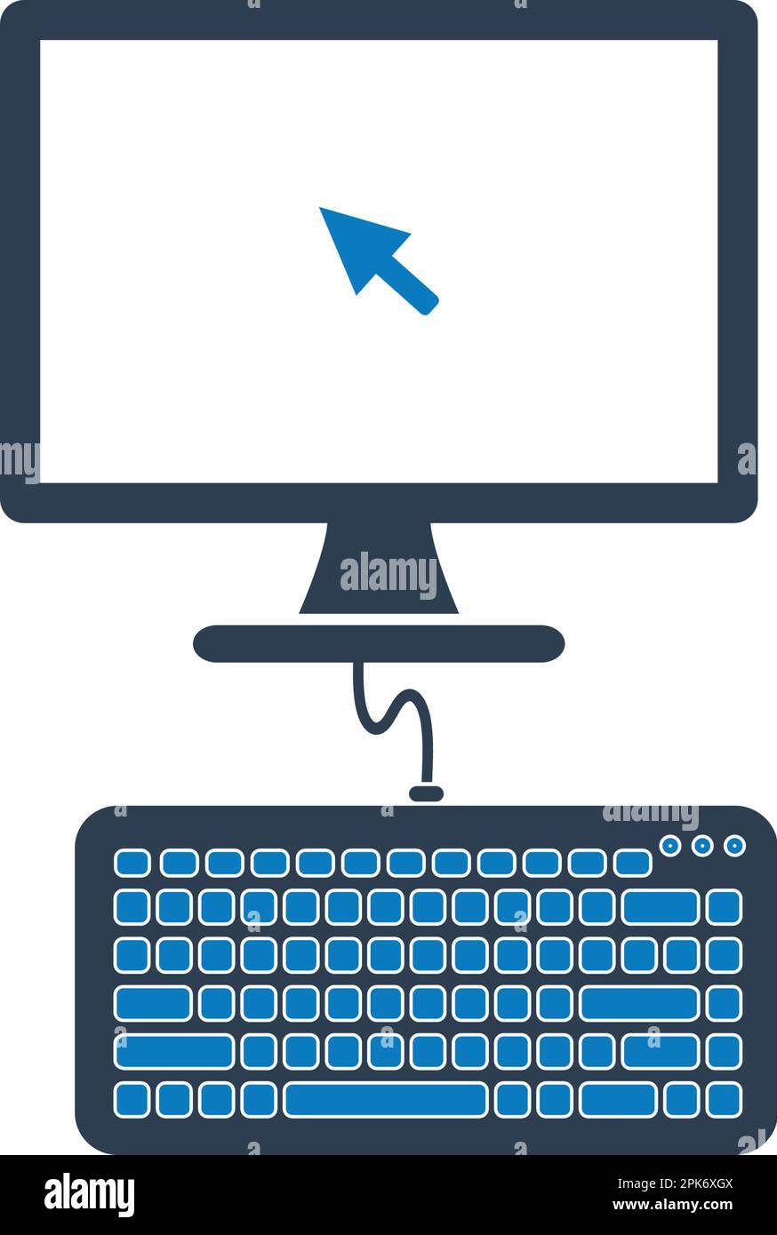 Computer and Keyboard Icon. Flat style vector EPS Stock Vector Image ...