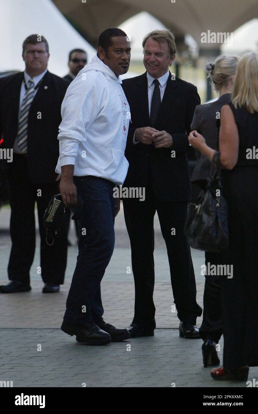 Jay Laga'aia and Sam Neill The premiere of 'Daybreakers' at the ...
