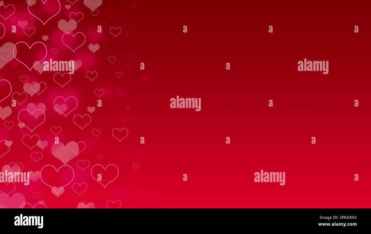 Red heart love confettis. Valentine's day gradient superb background ...