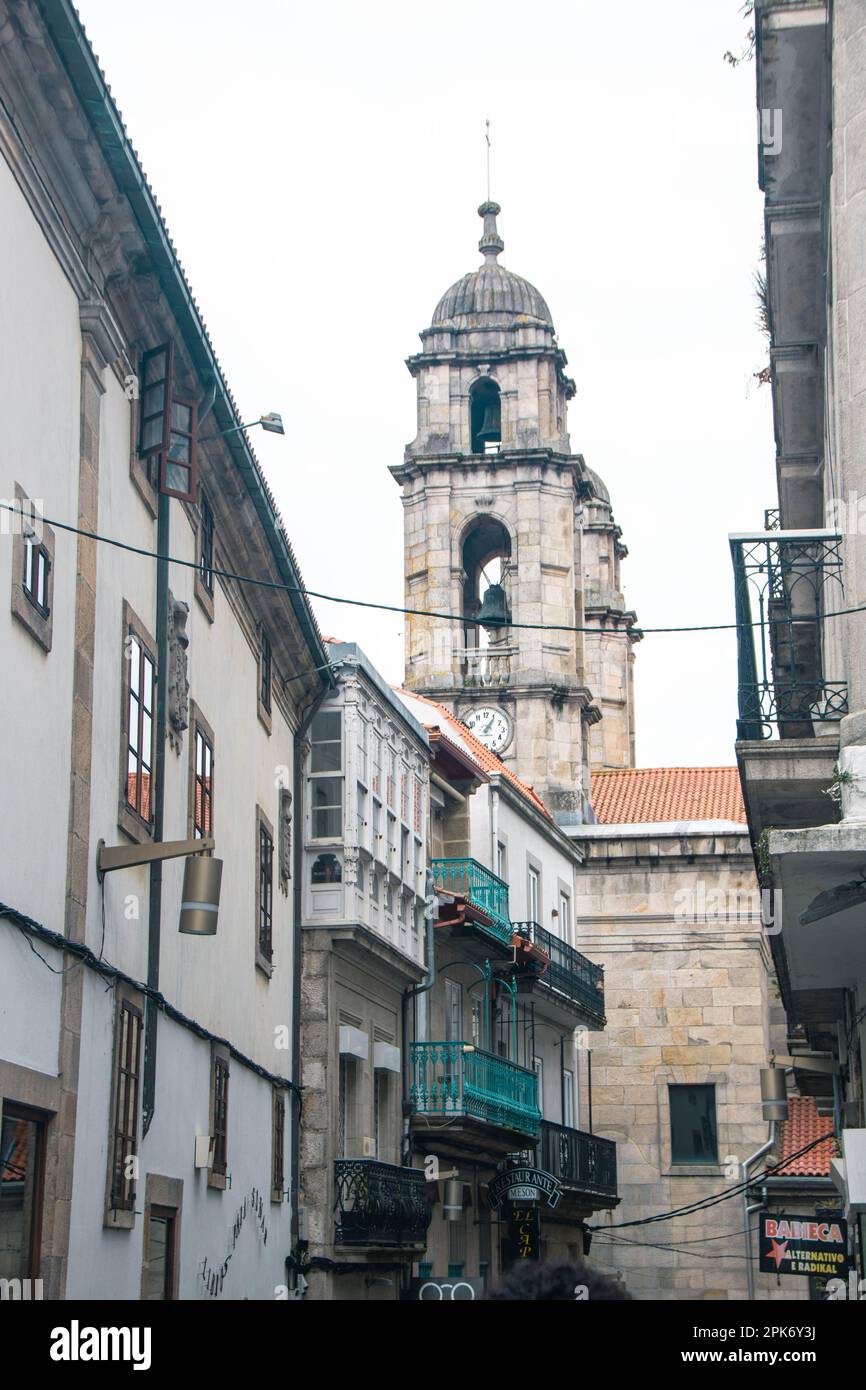 At Vigo, Spain, on february 2022, historic center of the beautiful town ...
