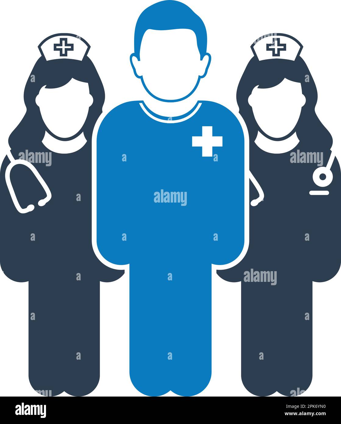 Medical Team Icon. With Doctor and nurse symbols. Flat style vector EPS ...