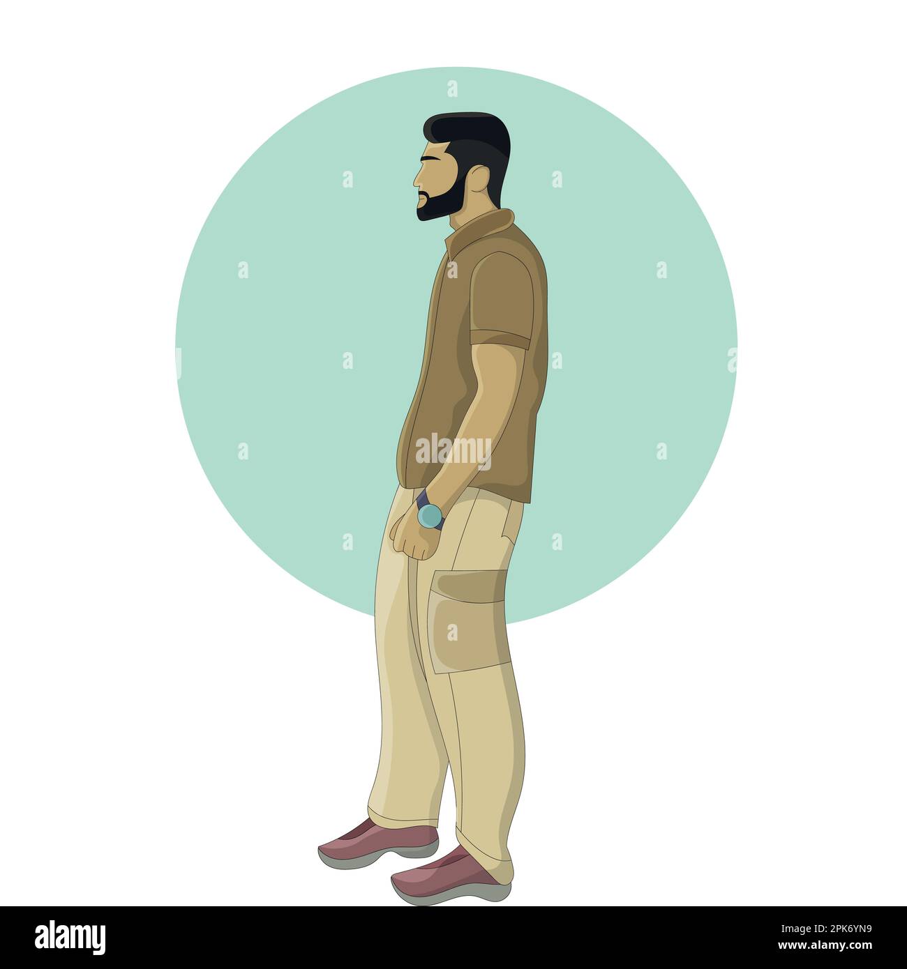 Flat design of standing handsome guy Stock Vector Image & Art - Alamy