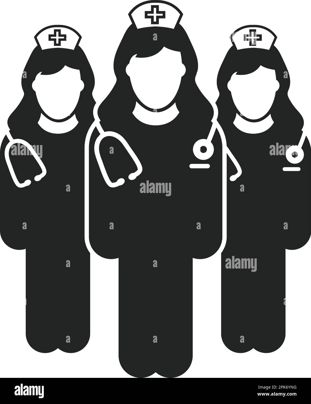 Nurse Team Icon. Flat style vector EPS Stock Vector Image & Art - Alamy