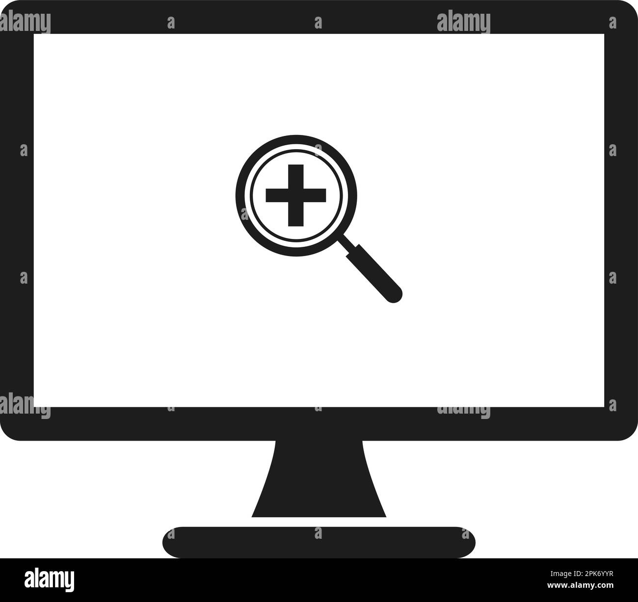 Search on Computer Icon. Flat style vector EPS Stock Vector Image & Art ...