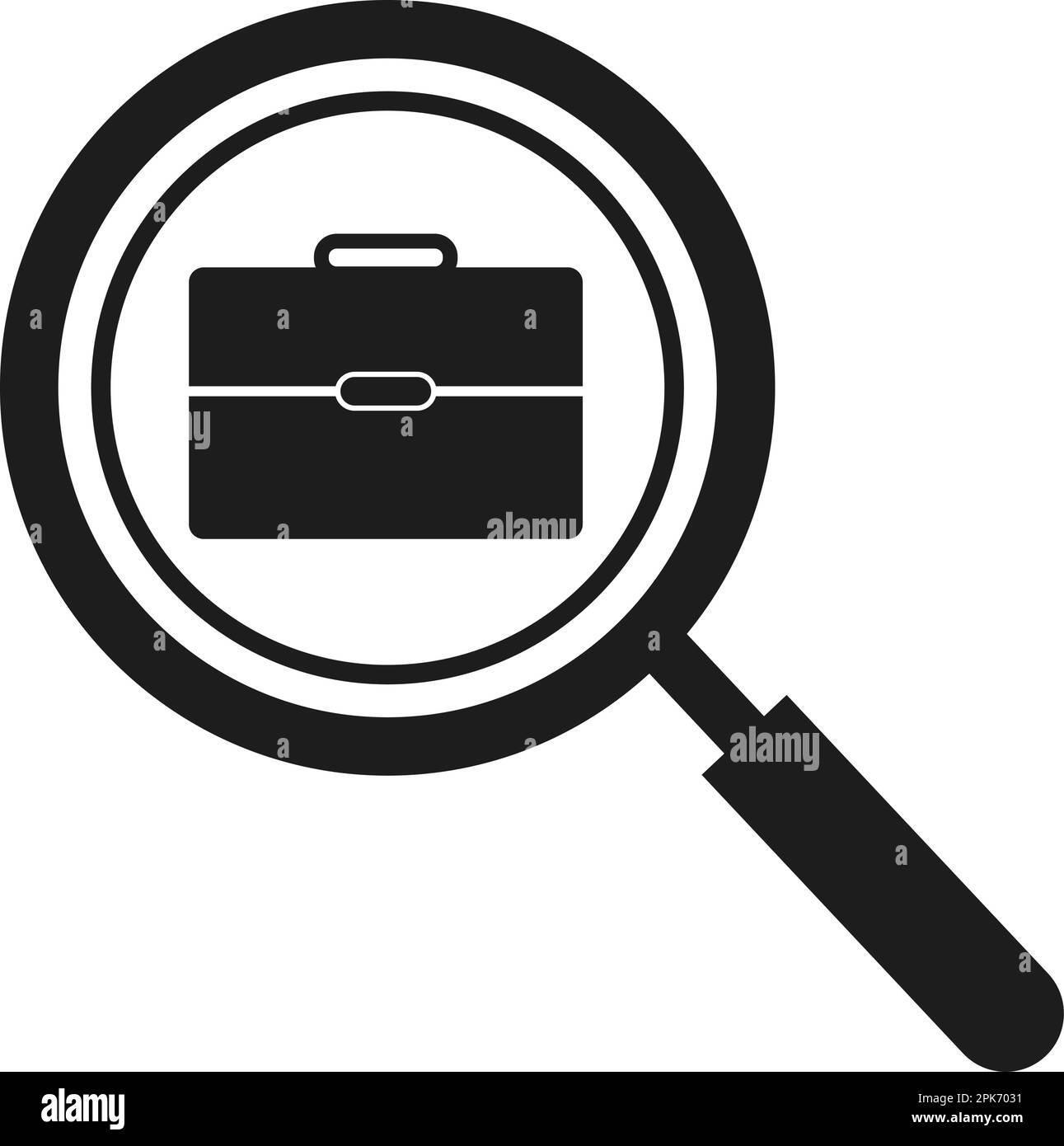 Job search icon magnifying Black and White Stock Photos & Images - Alamy