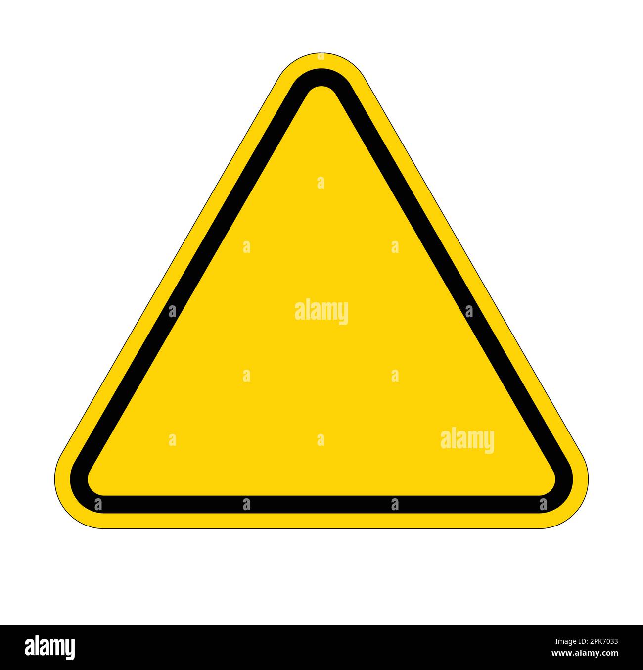 blank empty yellow warning danger triangle symbol isolated on white ...
