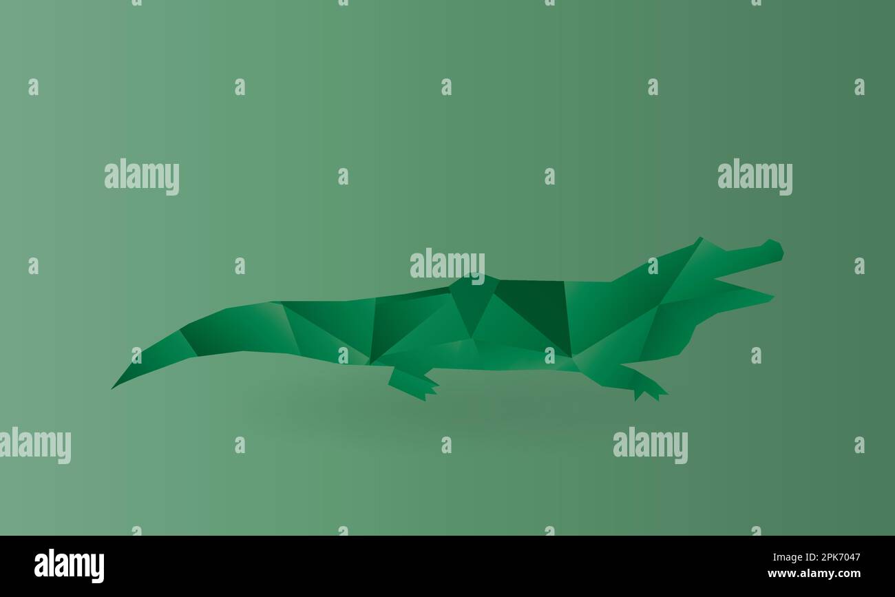 Geometric crocodile clip art design, vector. Geometrical mosaic ...