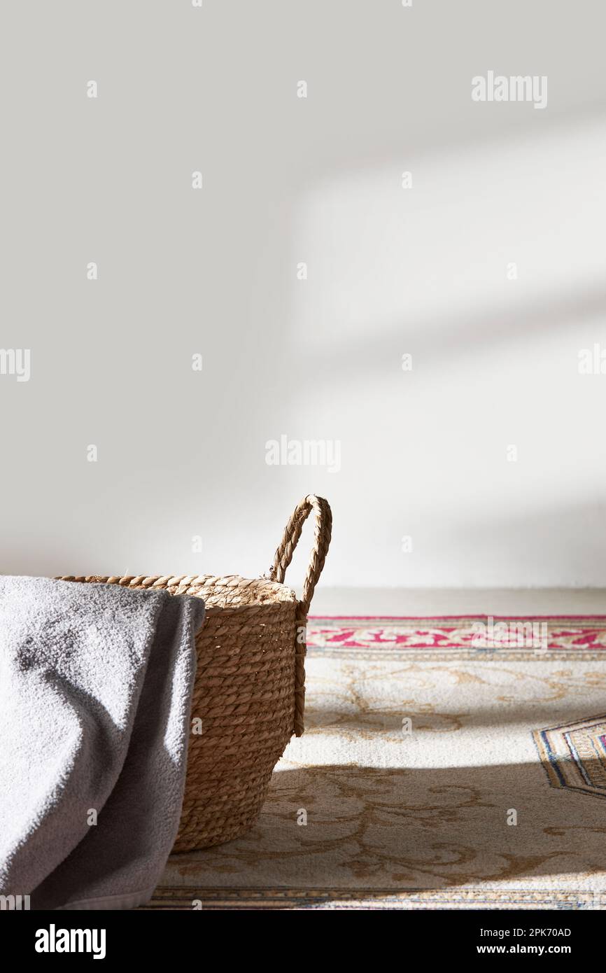 This room has a calm atmosphere with natural light. There are clay pots ...