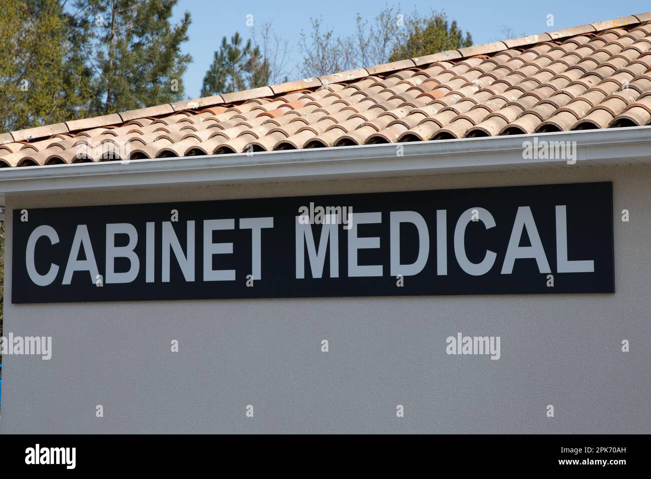 cabinet medical french text on facade means doctor office wall building ...