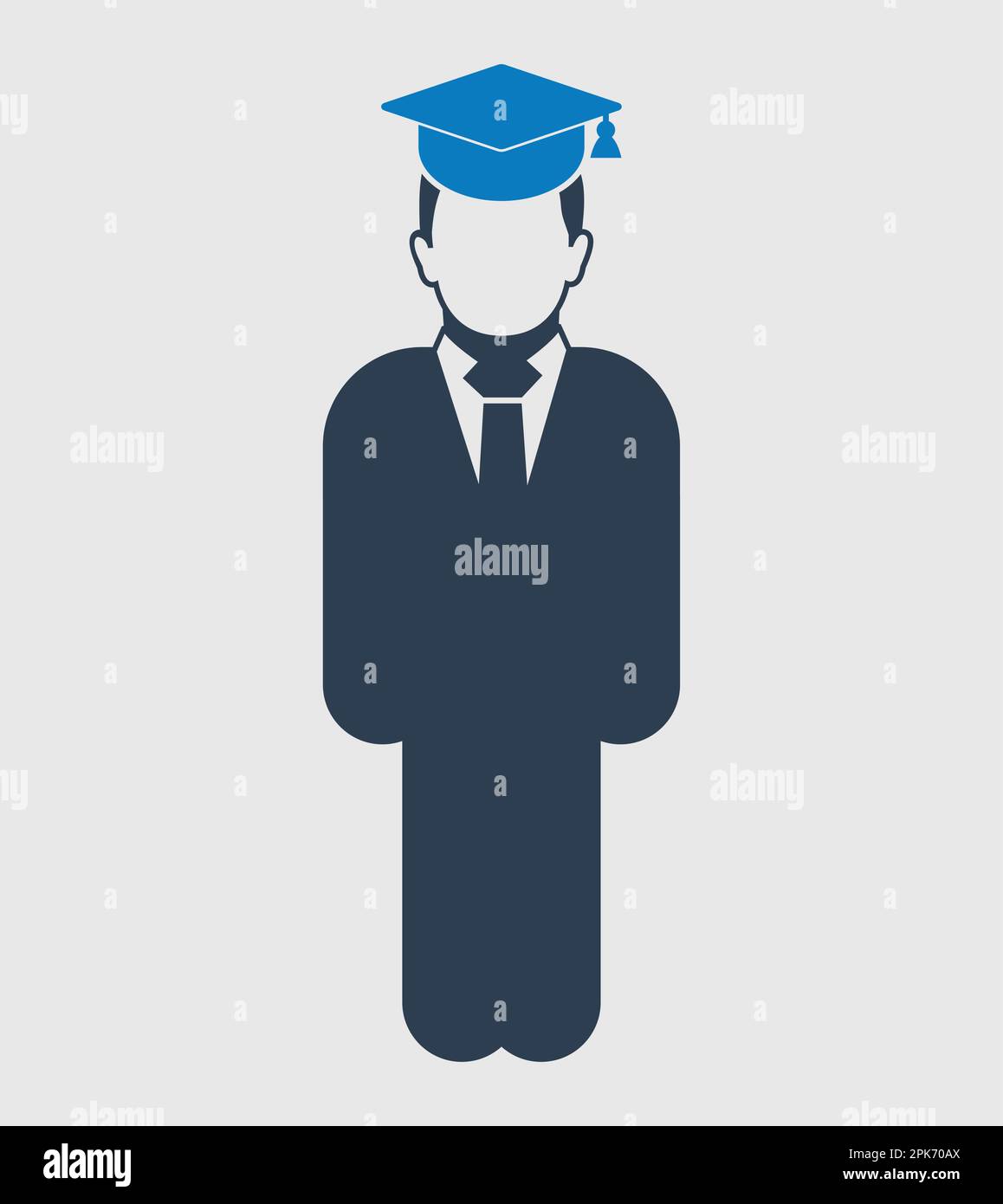 Graduate Student Icon. Standing male symbol on gray background. Flat ...