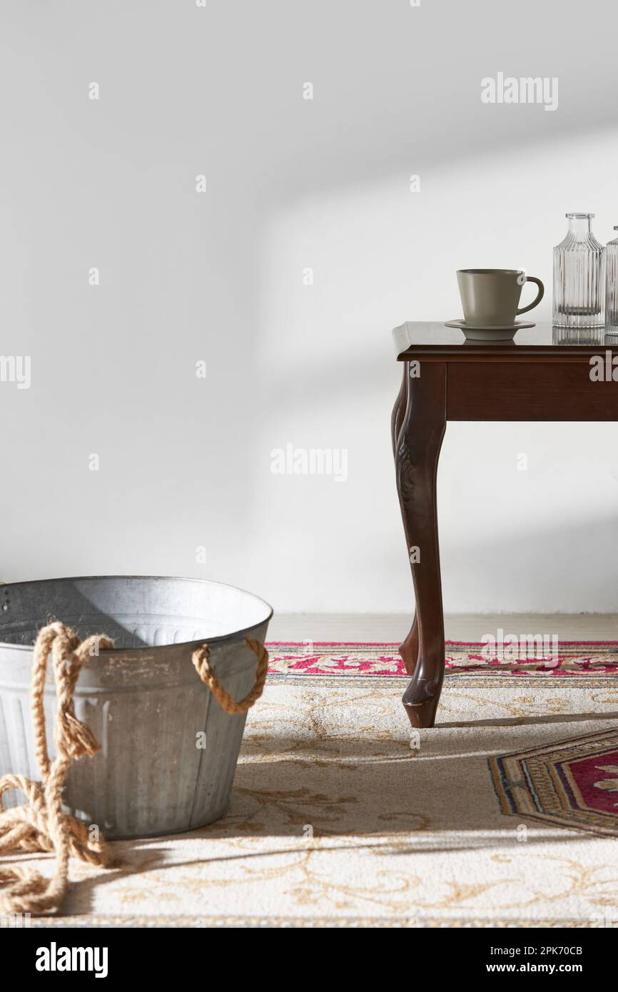 This room has a calm atmosphere with natural light. There are clay pots ...